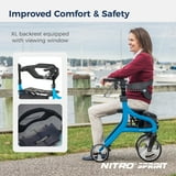 Drive Medical Nitro Sprint Senior Mobility Rollator with Seat, Blue ...