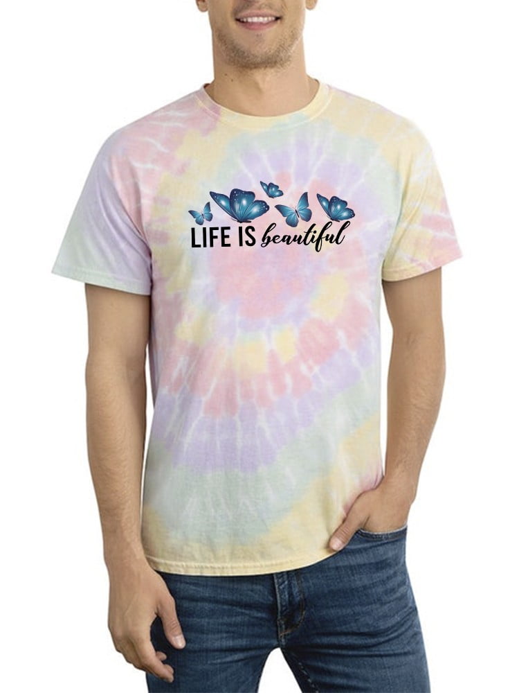 Life Is Beautiful Tie-Dye Spiral Men -Smartprints Designs, Male Small ...