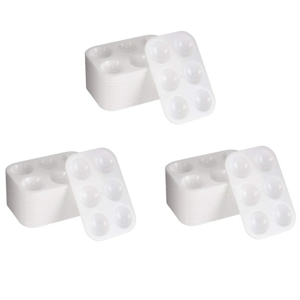 72 Pieces Plastic Paint Palettes 6 Well Rectangular Watercolor Palette ...