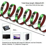 Walmart LED RGB Strip Lights, 6.56ft for 40-60in TV, USB Kit with ...