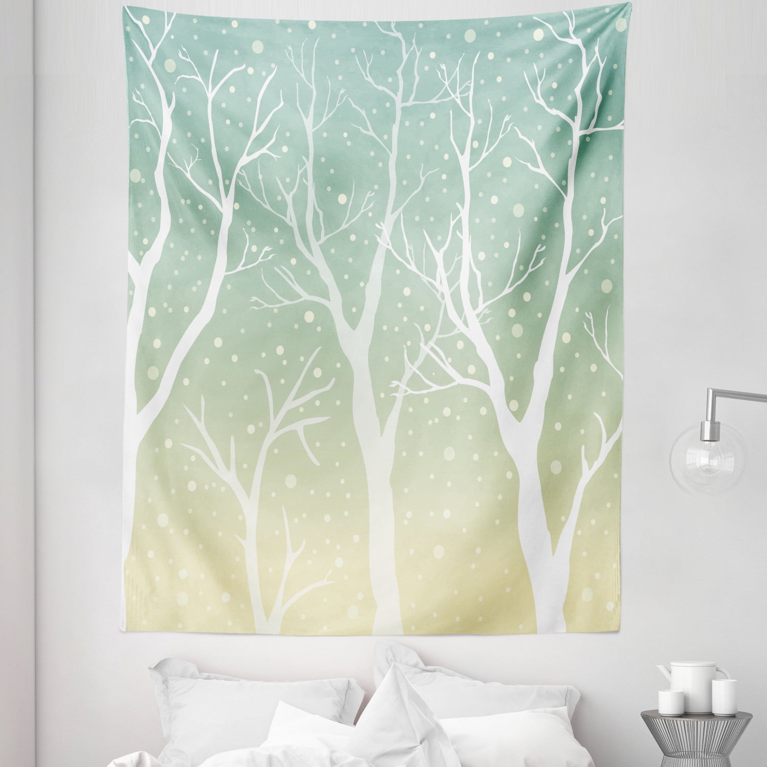 Oak Tree Tapestry, Bare Branches Botanical Foliage Nature Winter Season ...