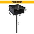 16" x 16" Park-Style Charcoal Grill, Heavy Duty Steel Outdoor BBQ Park ...