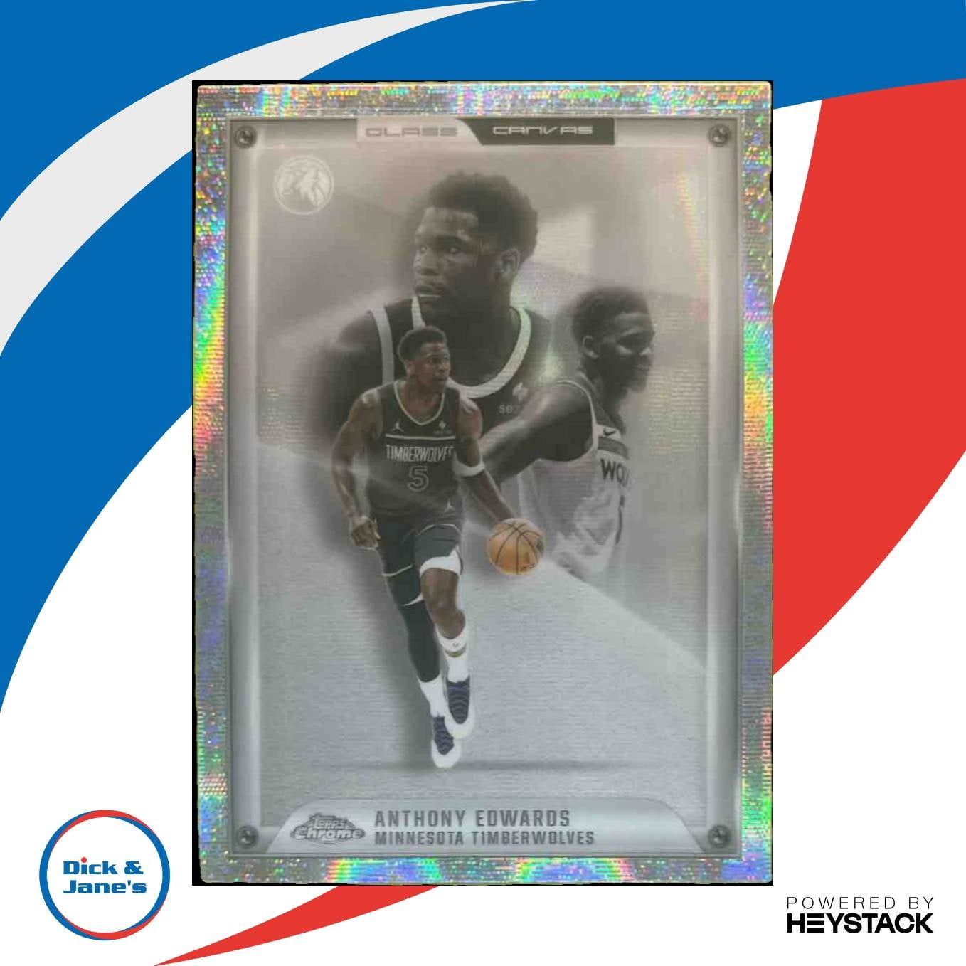 2025-26 Topps Chrome Anthony Edwards Glass Canvas SSP Minnesota ...