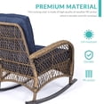 MEETWARM Outdoor Wicker Rocking Chair, Rattan Patio Rocker Chairs with ...