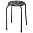 Costway 6Pcs Stackable Black Metal Stools with Round Top, Daisy ...