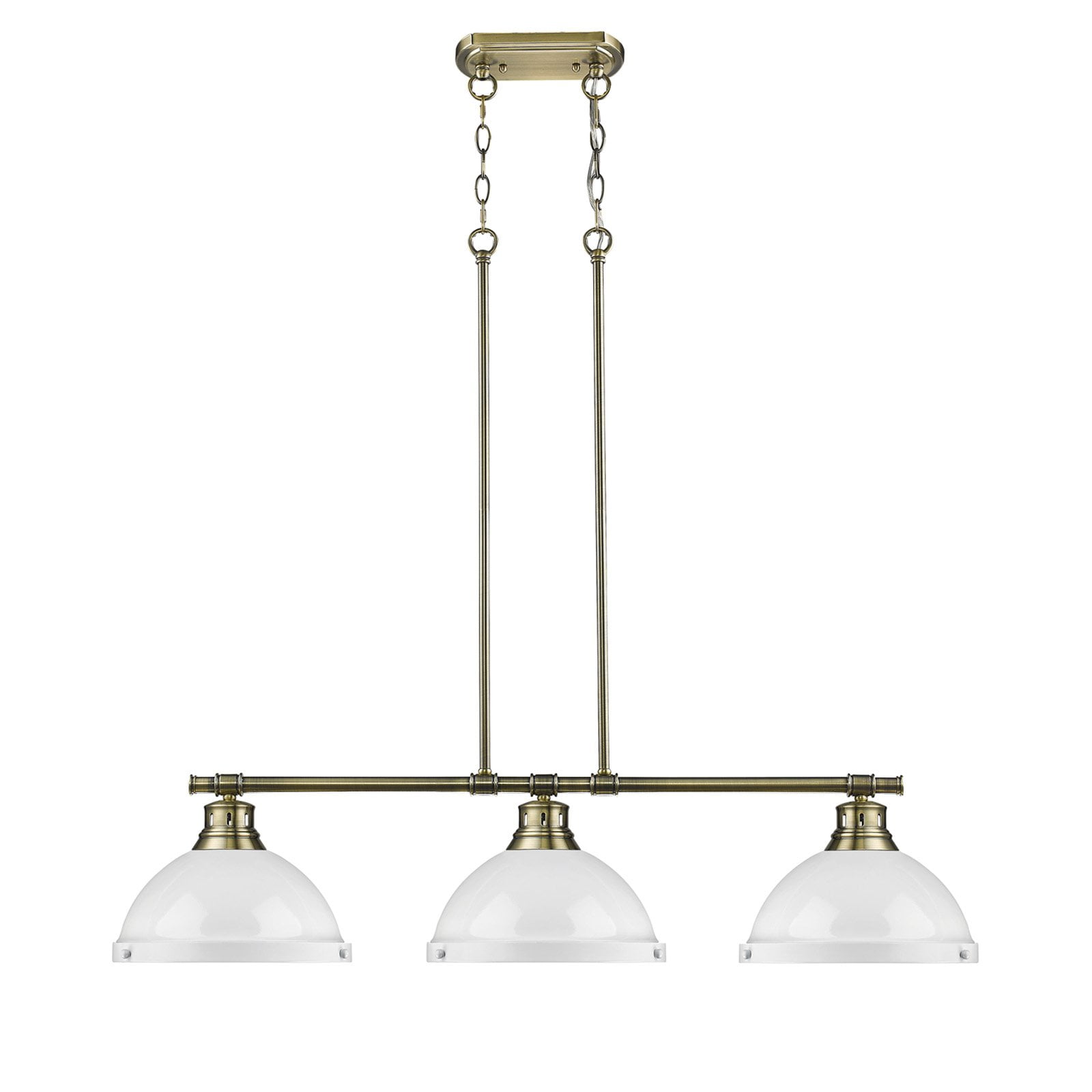Golden - 3602-3LP AB-WH - Three Light Linear Pendant - Duncan - Aged ...