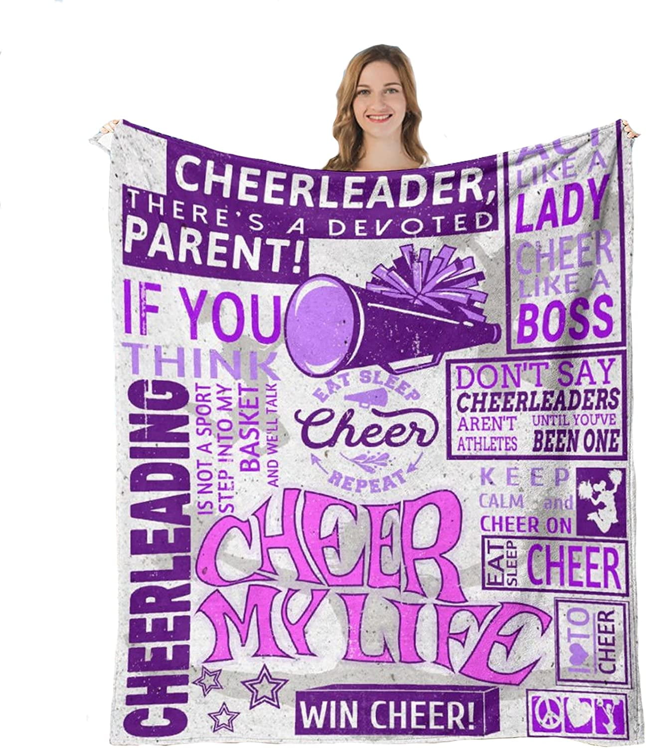 Cheer Blanket Cheerleaders Blanket for Girls Cheerleading Gifts Throw ...