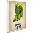 Trademark Fine Art "Indiana Watercolor Map" Canvas Art by Naxart ...