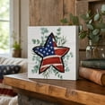 Honmine Patriotic Decorations Wooden Box Block Sign, 4th of July and ...