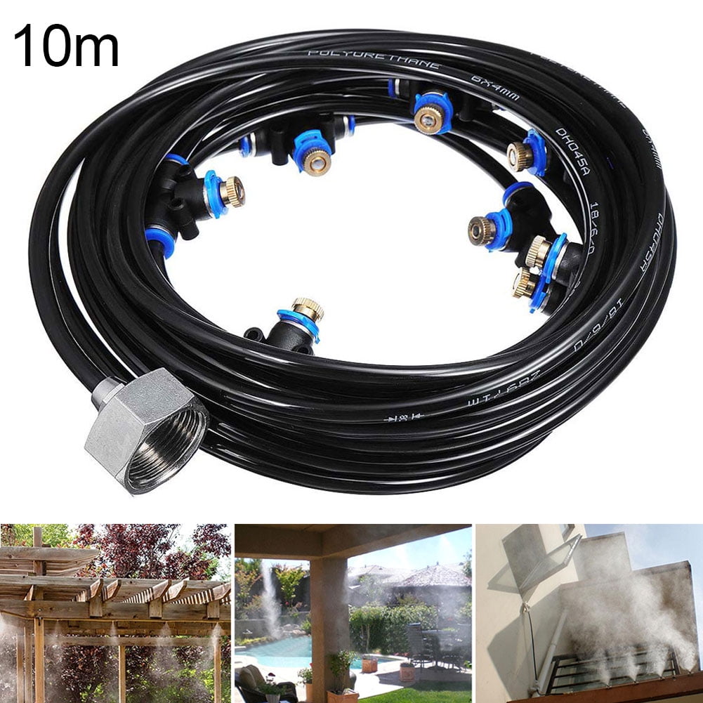 10m Misting Cooling System Water Irrigation Fan Misting Mister Kit ...