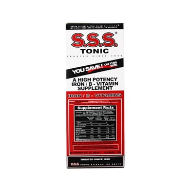 S.S.S. Iron B Complex Vitamins Liquid Supplement, 20 oz for Supporting ...