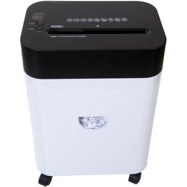 Royal 14-Sheet Micro-Cut Document Shredder for Home Office, Black/White ...