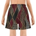 BZSMCE Swim Shorts Burgundy Leopard Wave For Quick-Dry Shorts With Anti ...