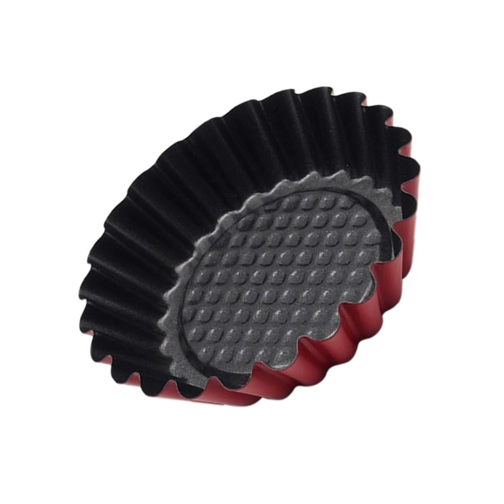 4'' Round Fluted Non Stick Flan Tin Dish Case Cake Baking Tray For ...