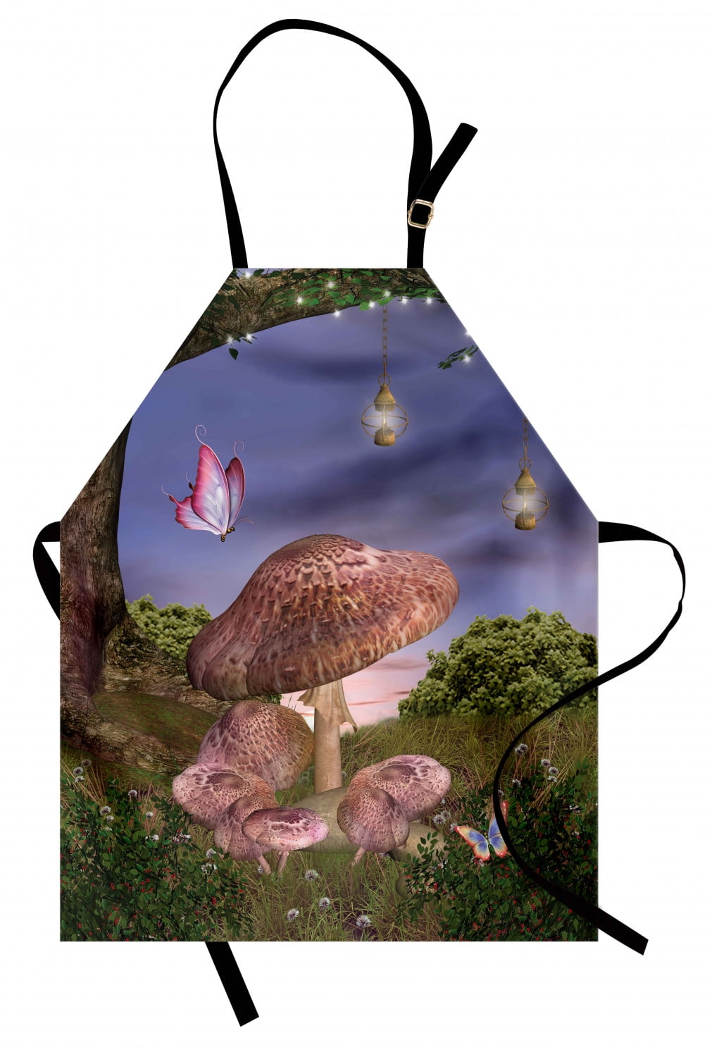Fantasy Apron Enchanted Forest with Butterflies and Mushroom Magic ...
