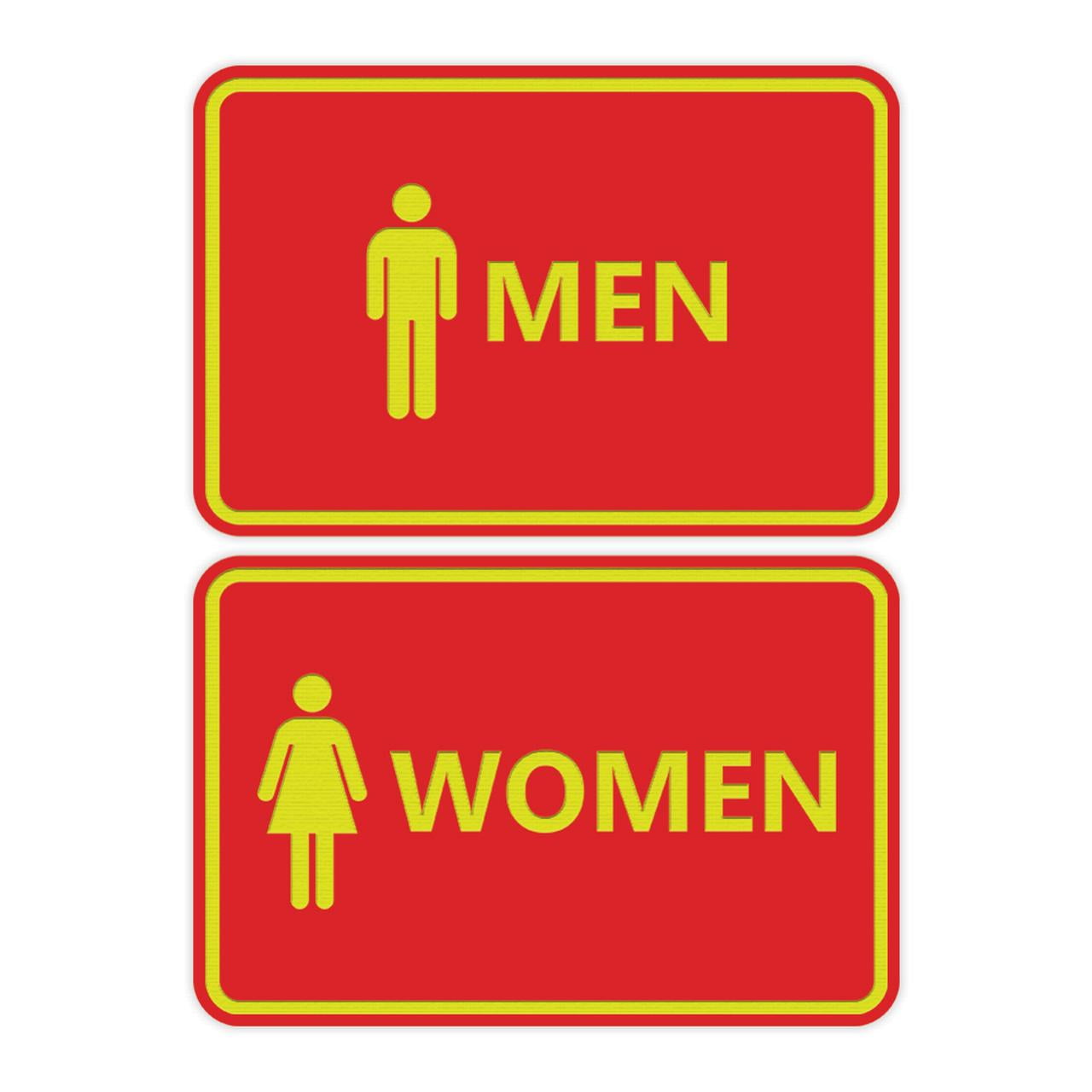 Classic Framed Men Women Sign Set (Red/Yellow) - Medium - Walmart.com
