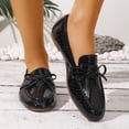 Black Ladies Versatile Casual Shoes Low Cut Design With Tassel Detail ...