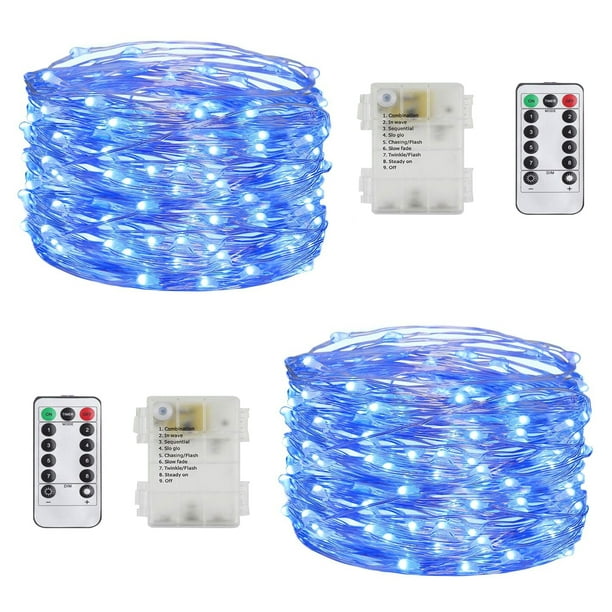 Outdoor String Lights 8 Modes 66 Feet 200 Led Fairy String Lights with ...