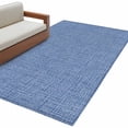 Area Rug 3x5ft Denim Blue Linen Texture Floor Carpets Indoor Floor Area ...