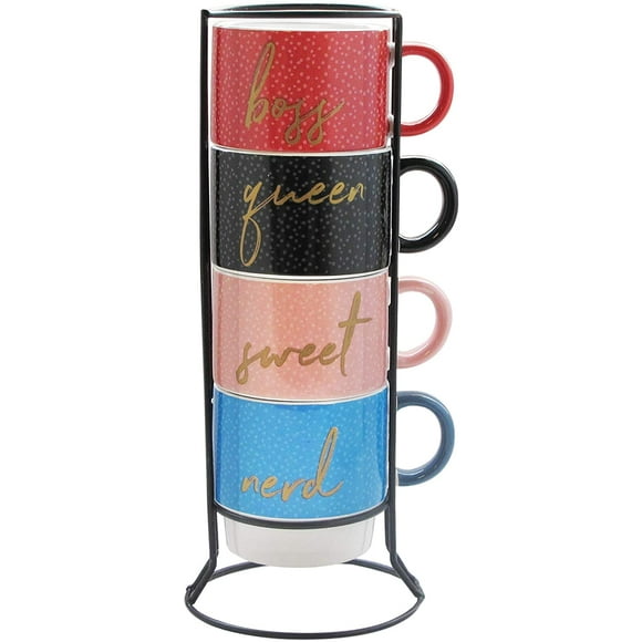 Stackable Coffee Mugs With Rack