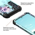 Casetego Samsung Galaxy S21 FE 5G Case, Floral 3-Layer Shockproof Silicone & Hard Plastic Bumper ...