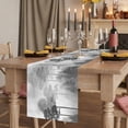 Boho Pines Burlap Cotton Table Runner 13x70 Inches Long, Fogged Mist ...