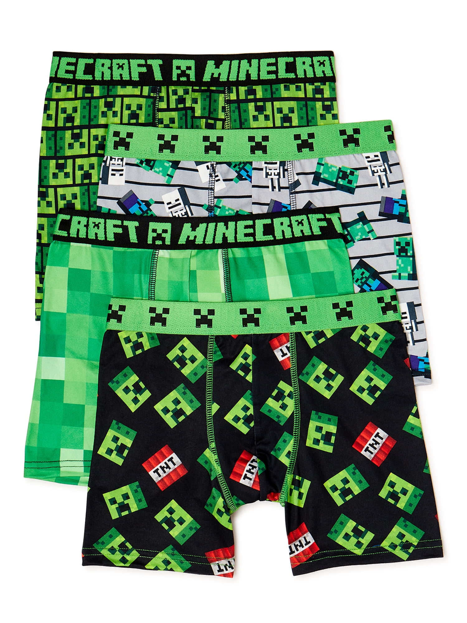 Minecraft Boys Boxer Brief Underwear, 4-Pack, Sizes 4-14 - Walmart.com