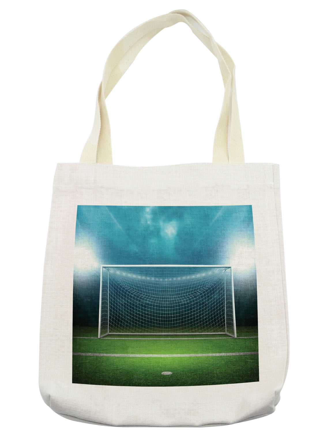 Soccer Tote Bag, Soccer Goal Post Sports Area Winner Loser Line ...