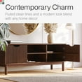Low Profile Fluted TV Stand - Mid Century Media Console - Living Room Furniture (Walnut Finish ...