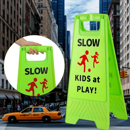 2 Pieces Slow Kids at Play Signs Safety Slow Down Sign Double-Sided ...