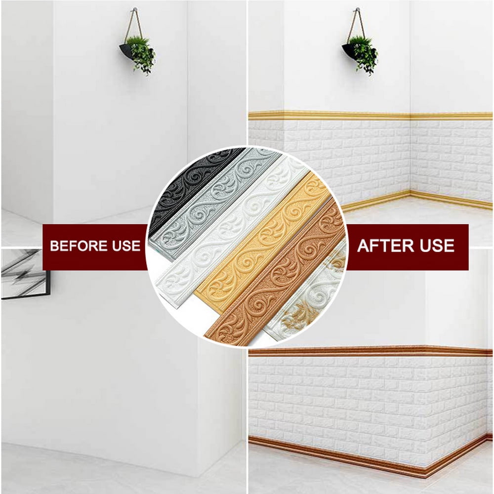 Buy Self Adhesive 3d Wall Edging Strip Border Waterproof Foam Modelling