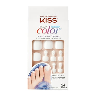 Kiss imPress Press On Pedicure Toenails 24 Count - Walmart.com