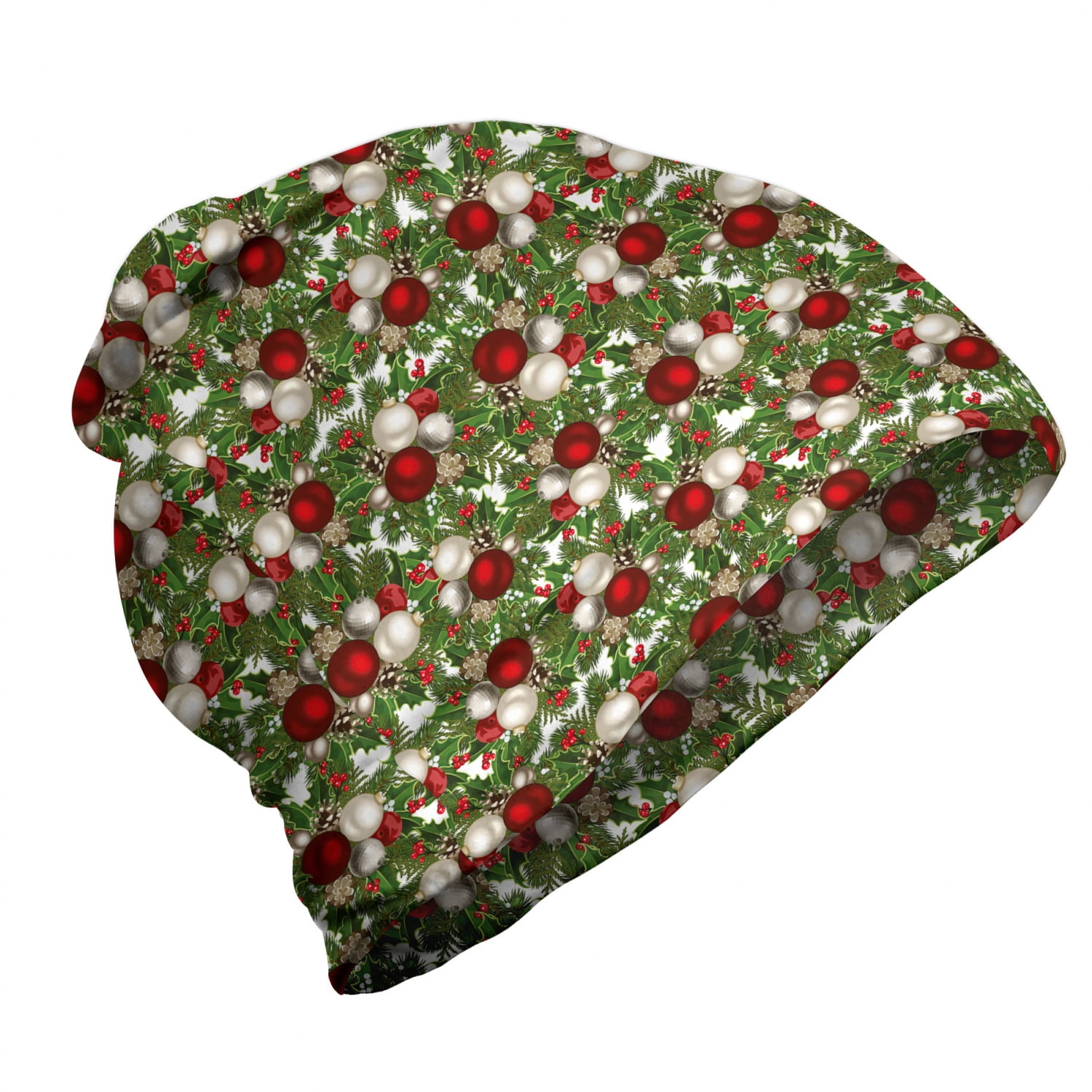 Christmas Unisex Beanie, Balls Holly Old, Hiking Outdoors, Red Green ...