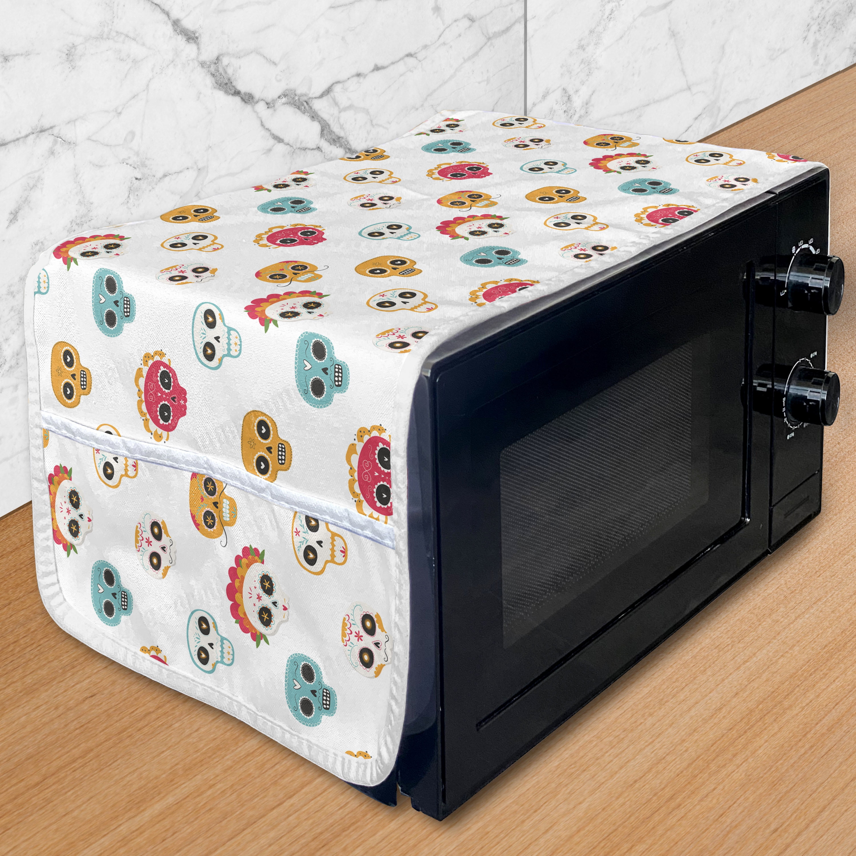 Dia De Los Muertos Microwave Oven Cover, Ornamental Skull Designs ...