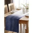Burlap Table Runner 120 Inches Long, Indigo Blue White Art Non-Slip ...