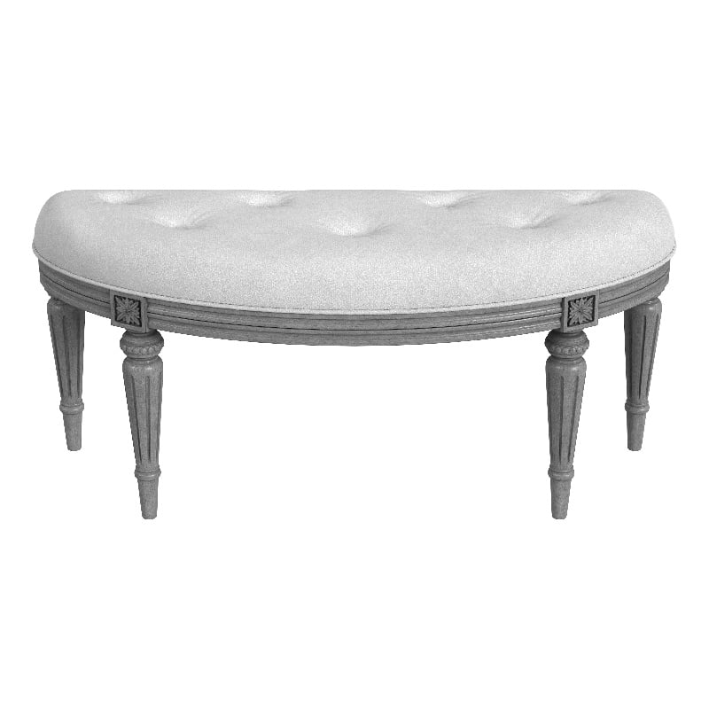 Tamara Powder Gray Upholstered Demilune Bench - Walmart.com