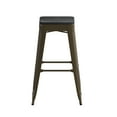 BizChair Set of 4 Commercial Grade 30" High Backless Gunmetal Metal ...