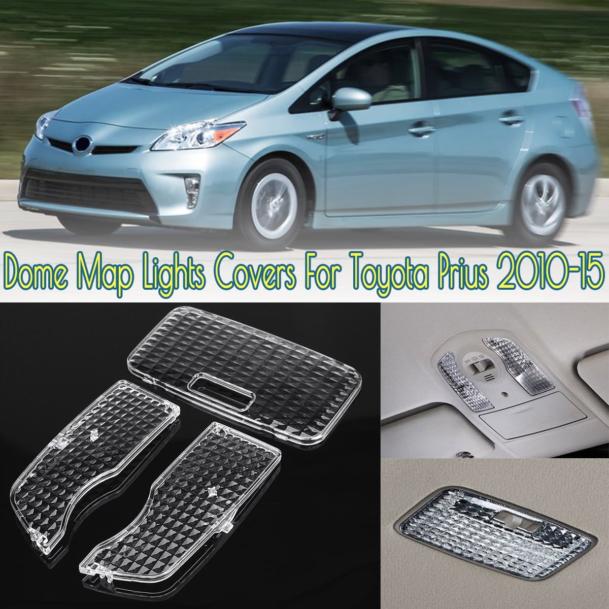 3 PCS Crystal Clear Interior Map Dome Light Cover For Toyota Prius 2010 2015 AU Walmart