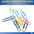1InTheOffice Jumbo Paper Clip, Vinyl Coated Smooth Large Paper Clips ...
