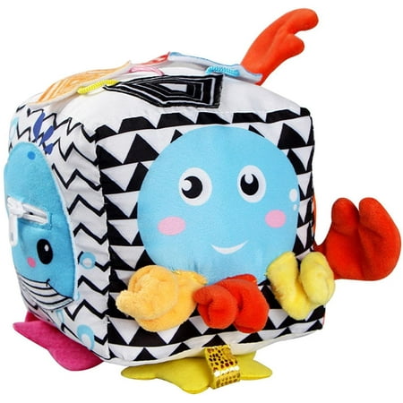 HTCM Puzzle Cube Plush Toys Baby Early Education Animal Cotton Stuffed ...