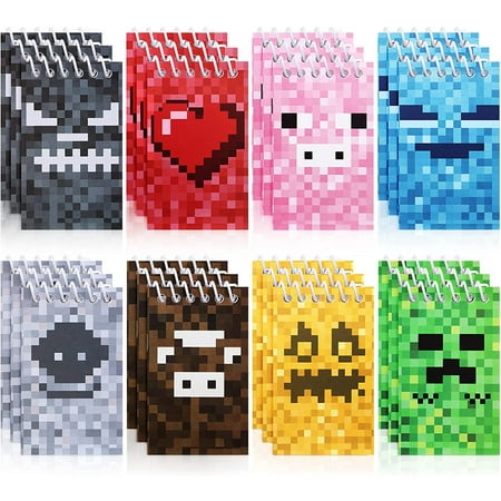 24 Pieces Mini Pixel Notepads, Mini Multicolor Miner Style Pocket ...
