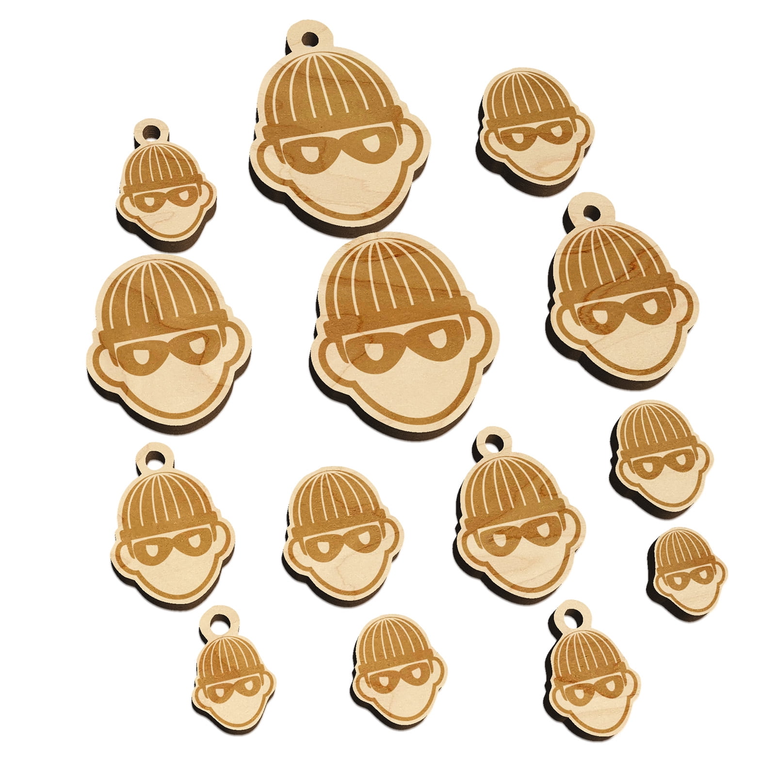 Occupation Thief Burglar Criminal Icon Wood Mini Charms Shapes DIY ...