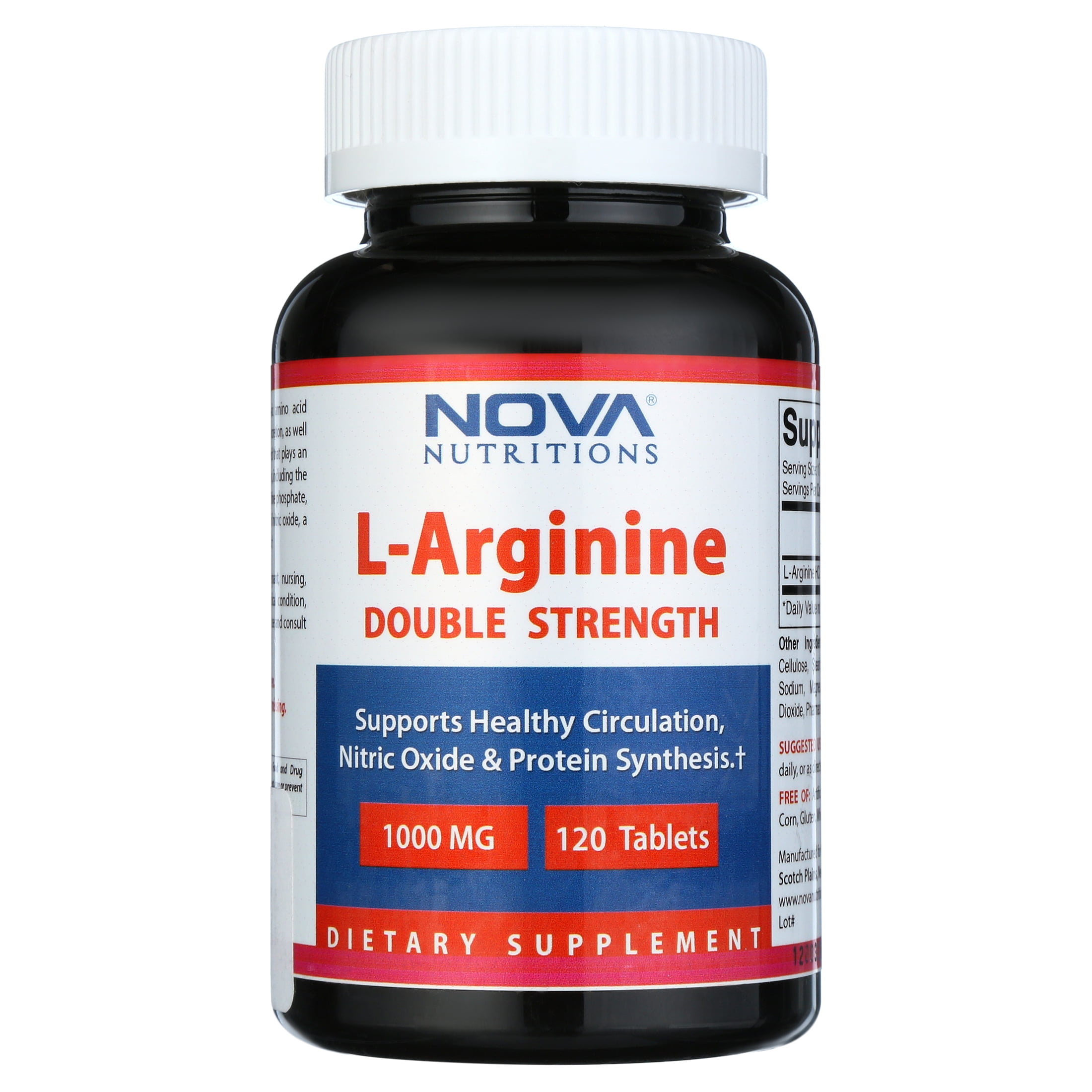 Nova Nutritions L-Arginine 1000 mg Tablets, 120 Ct - Walmart.com