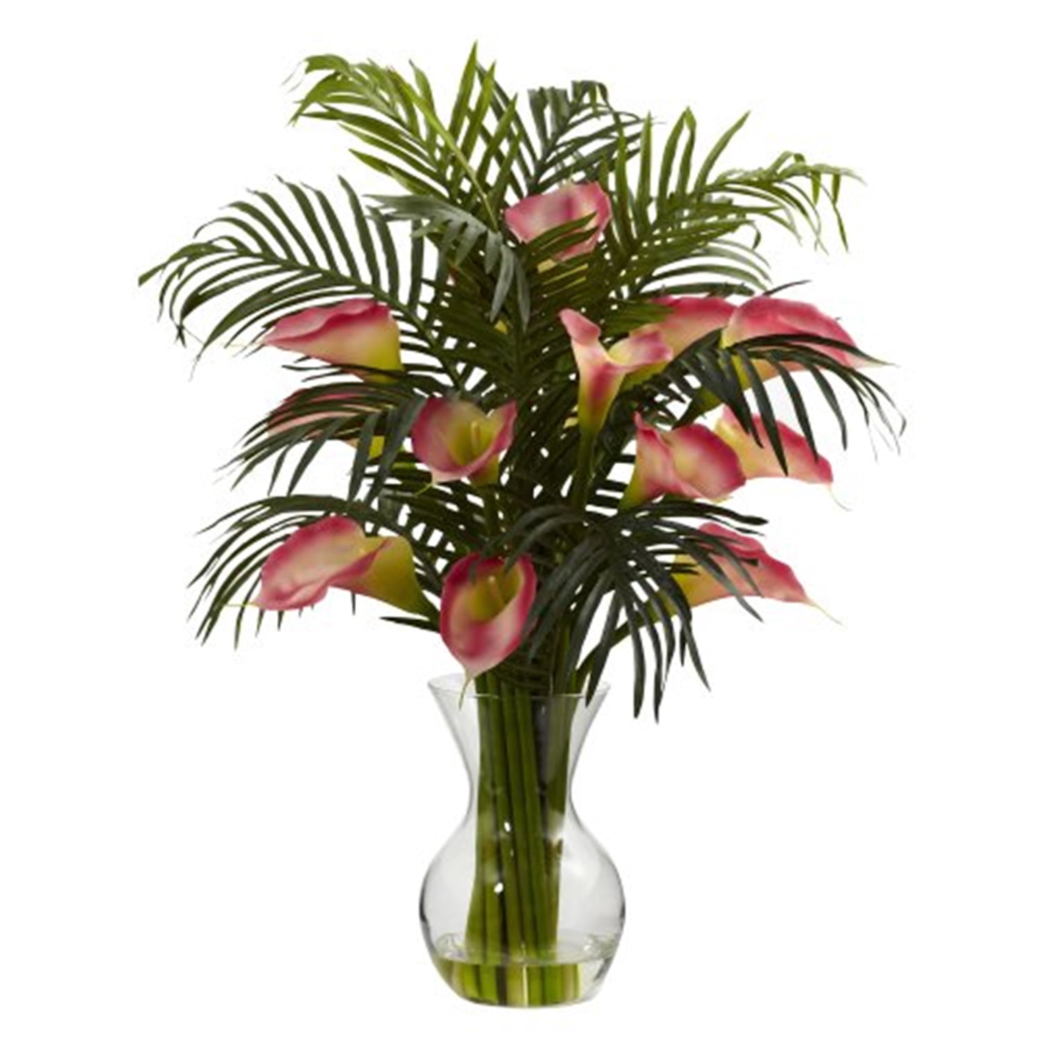 Nearly Natural Calla Lily & Palm Combo - Walmart.com