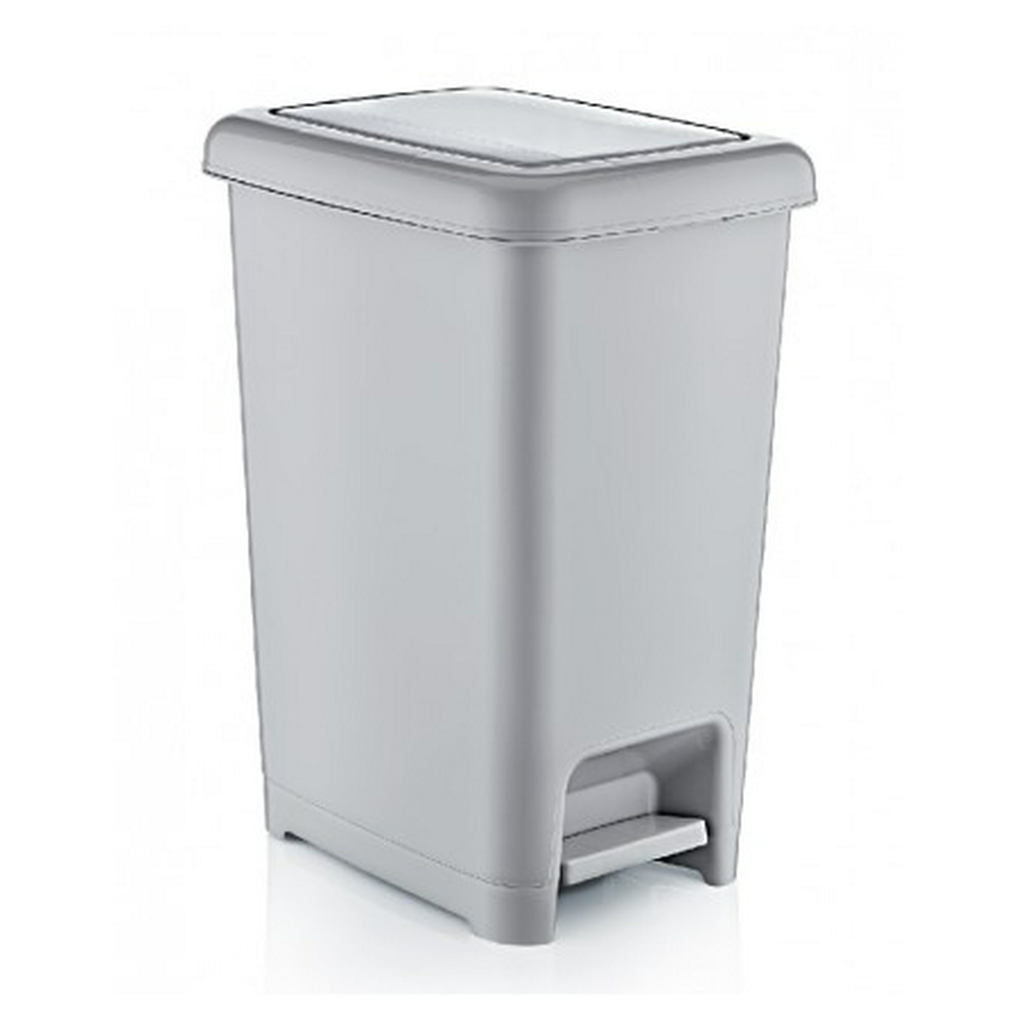 Click here for Superio Slim Pedal Trash Can  64qt. (Grey And Blac... prices