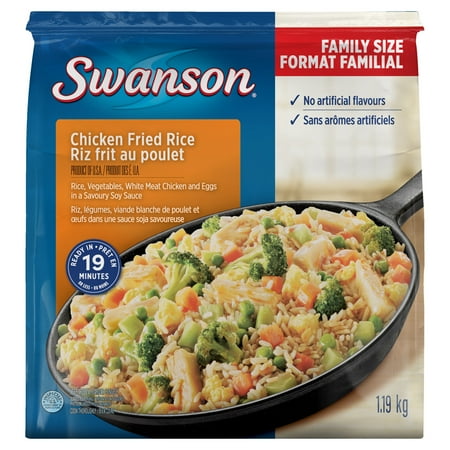 Swanson Chicken Fried Rice: frozen meal with rice, vegetables, chicken ...
