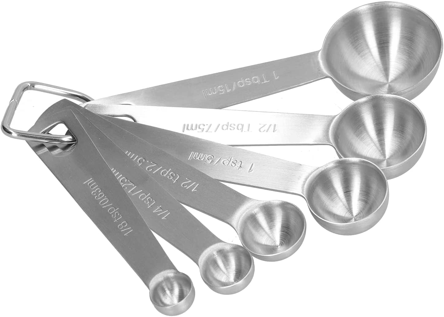 Measuring Spoons with Scale Stainless Steel Stackable Nesting Teaspoons ...