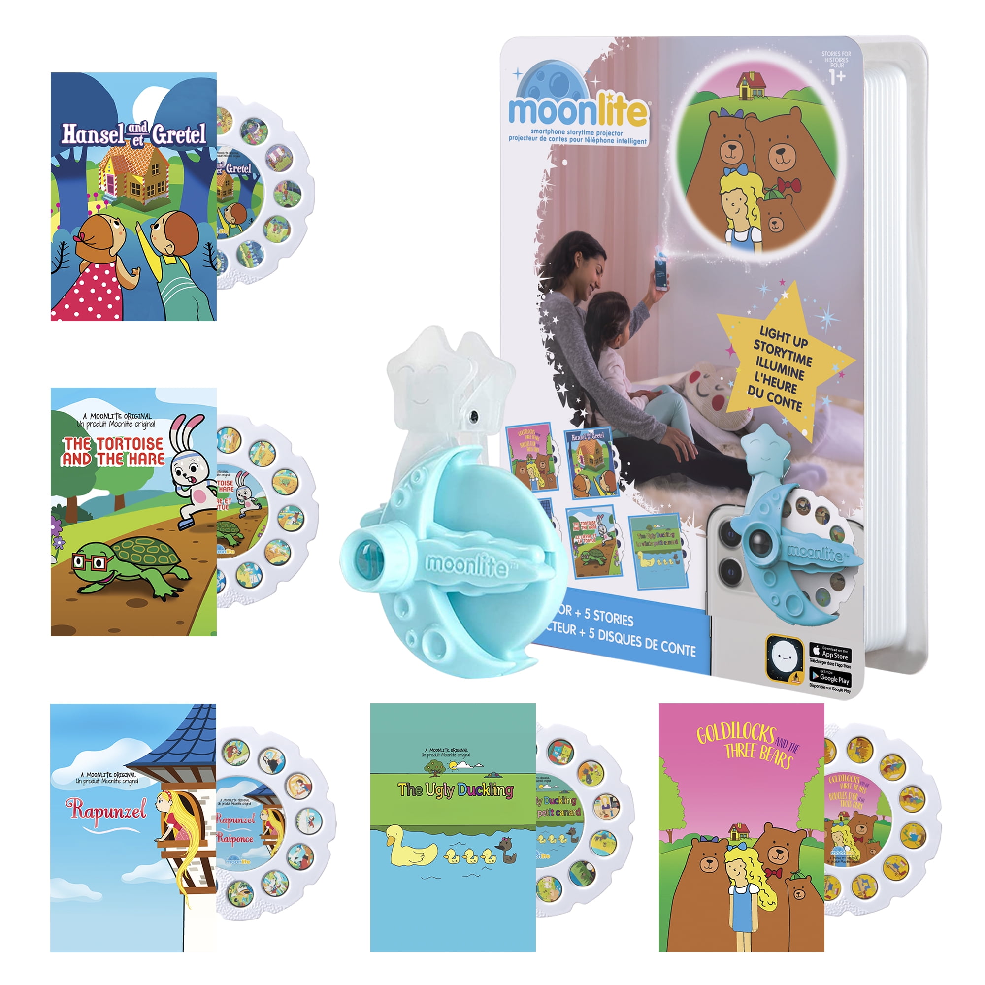 Moonlite Storytime Projector with 5 Classic Fairy Tale Bedtime Stories ...