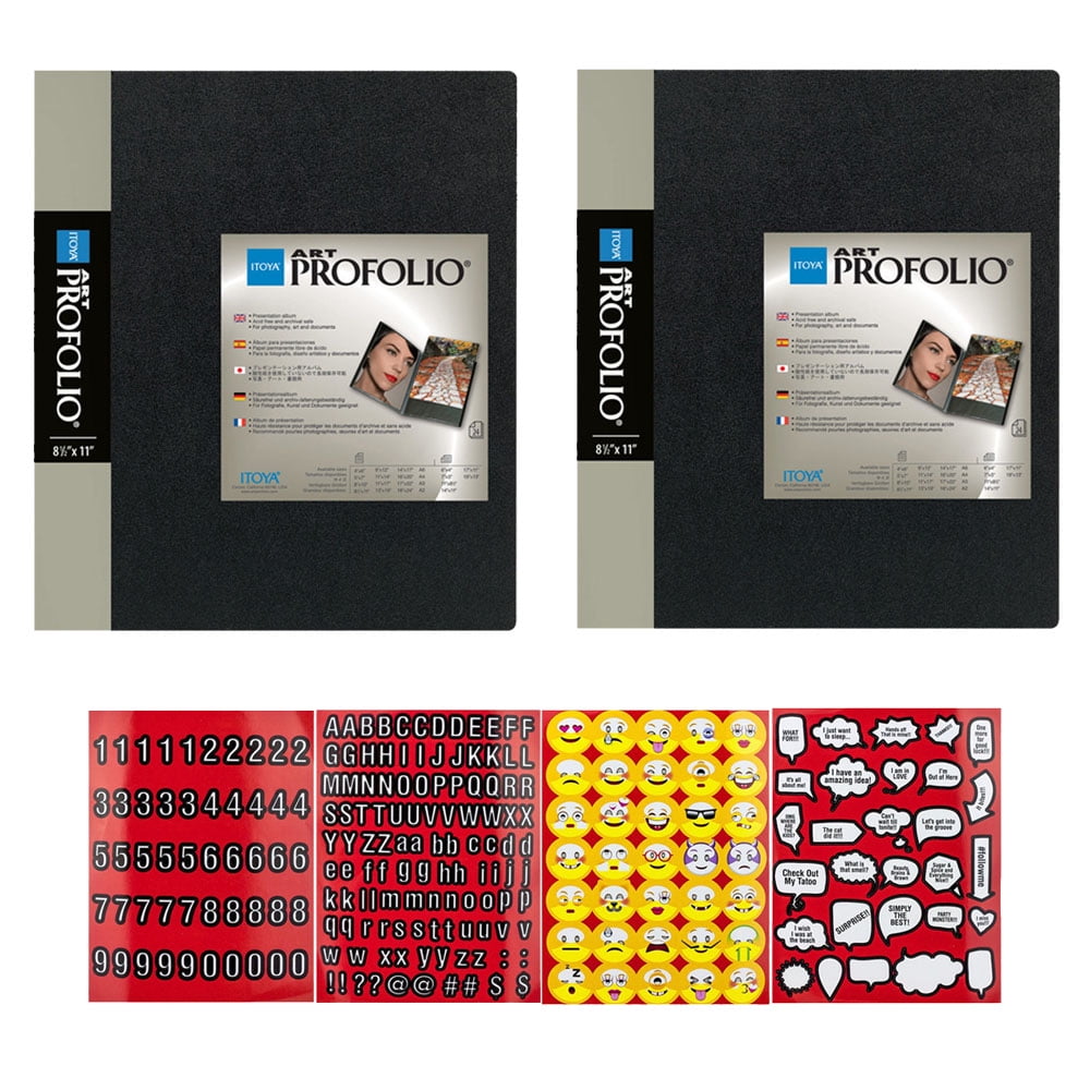 Itoya Art Profolio Storage/Display Book 8.5" x 11" 2 Pack + Stickers ...