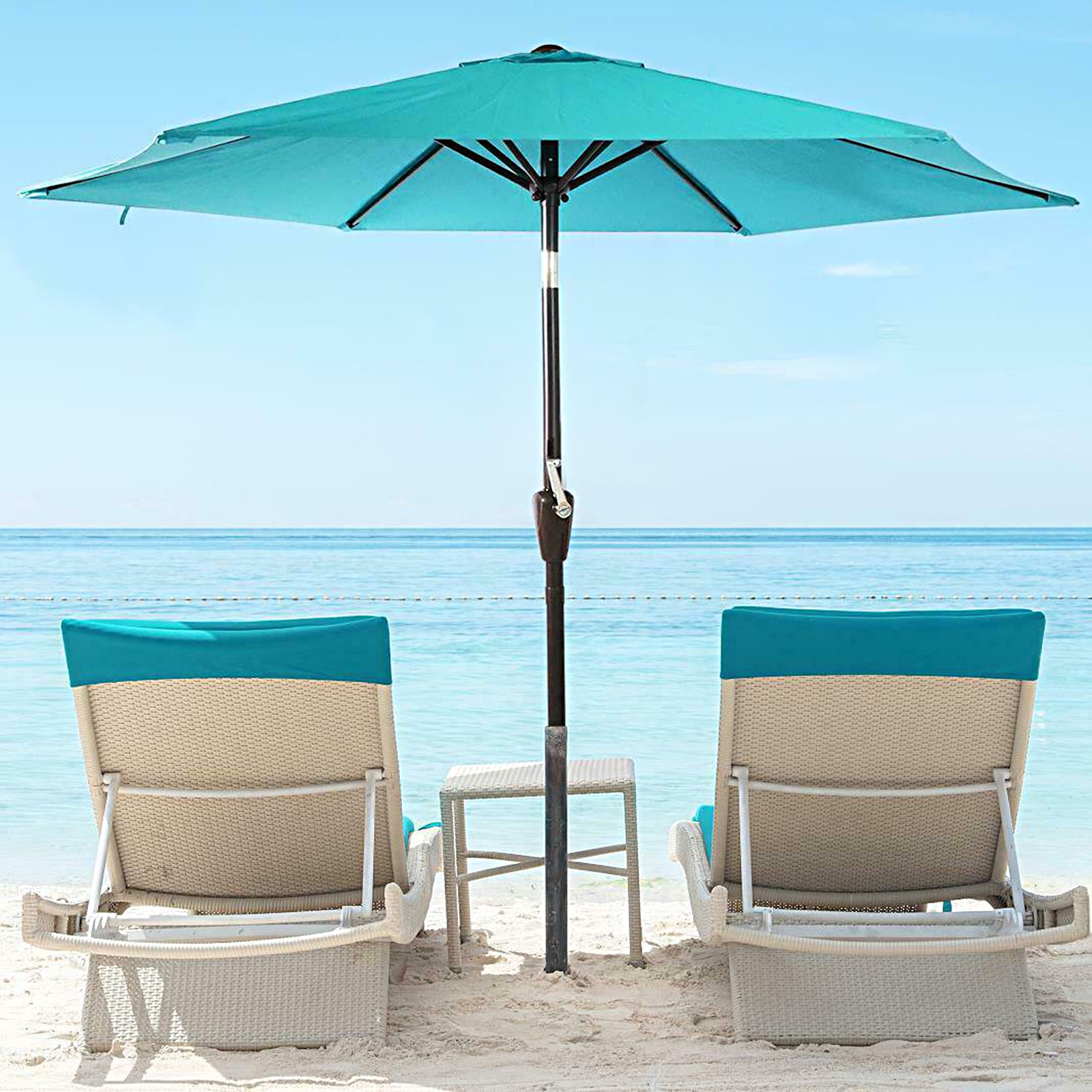 7.5FT Patio Umbrella Market Table Umbrella Outdoor Umbrella with Push ...